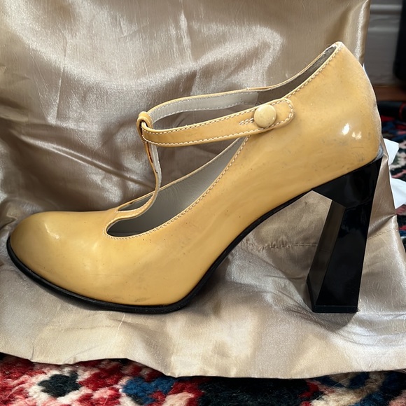 Miu Miu | Shoes | Vintage Miu Miu Yellow Tstrap Heels | Poshmark